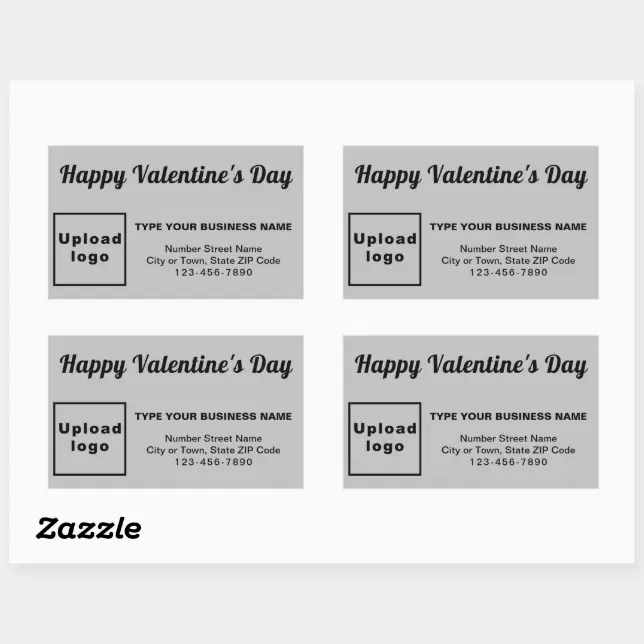 Business Valentine Greeting on Gray Rectangular Sticker | Zazzle