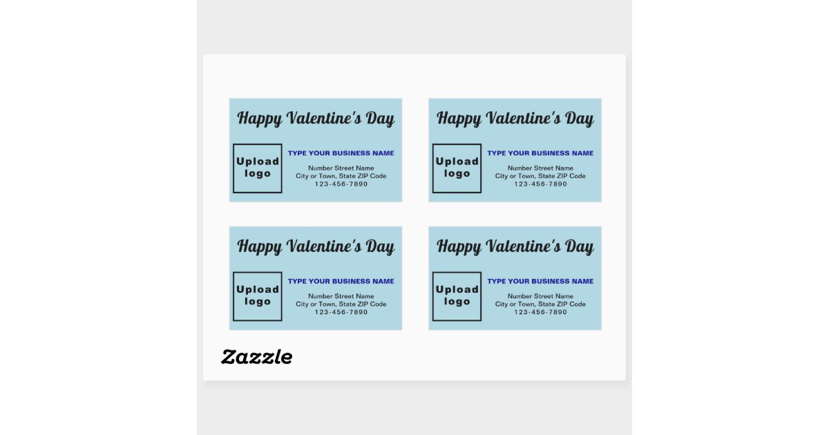 Business Valentine Greeting on Light Blue Rectangular Sticker | Zazzle