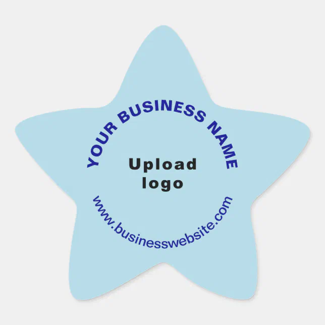 Business Website on Light Blue Star Shape Sticker | Zazzle