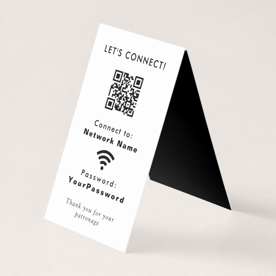 Business Website Wifi Connection Password QR Code Business Card | Zazzle