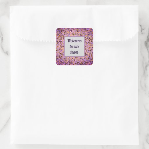 Business Welcome Bright Purple Mosaic New Employee Square Sticker | Zazzle
