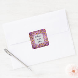 Business Welcome Bright Purple Mosaic New Employee Square Sticker | Zazzle
