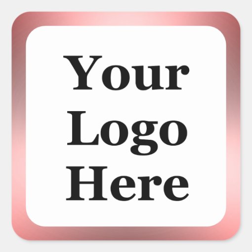 Business White and Pink Gradient Your Logo Here Square Sticker | Zazzle