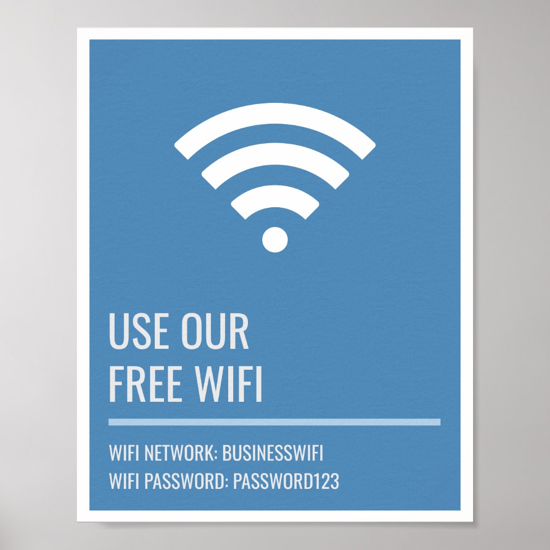 Business Wifi Access Poster | Zazzle