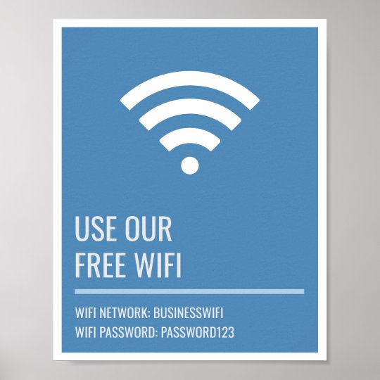 Business Wifi Access Poster | Zazzle.com