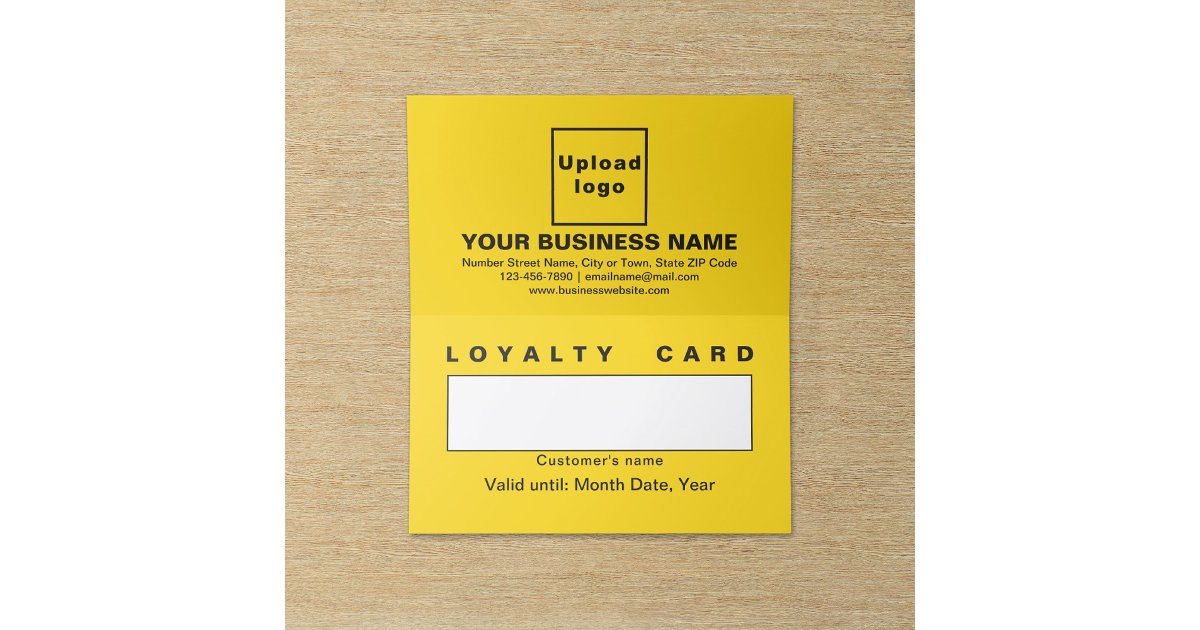 Business Yellow Folded Loyalty Card | Zazzle