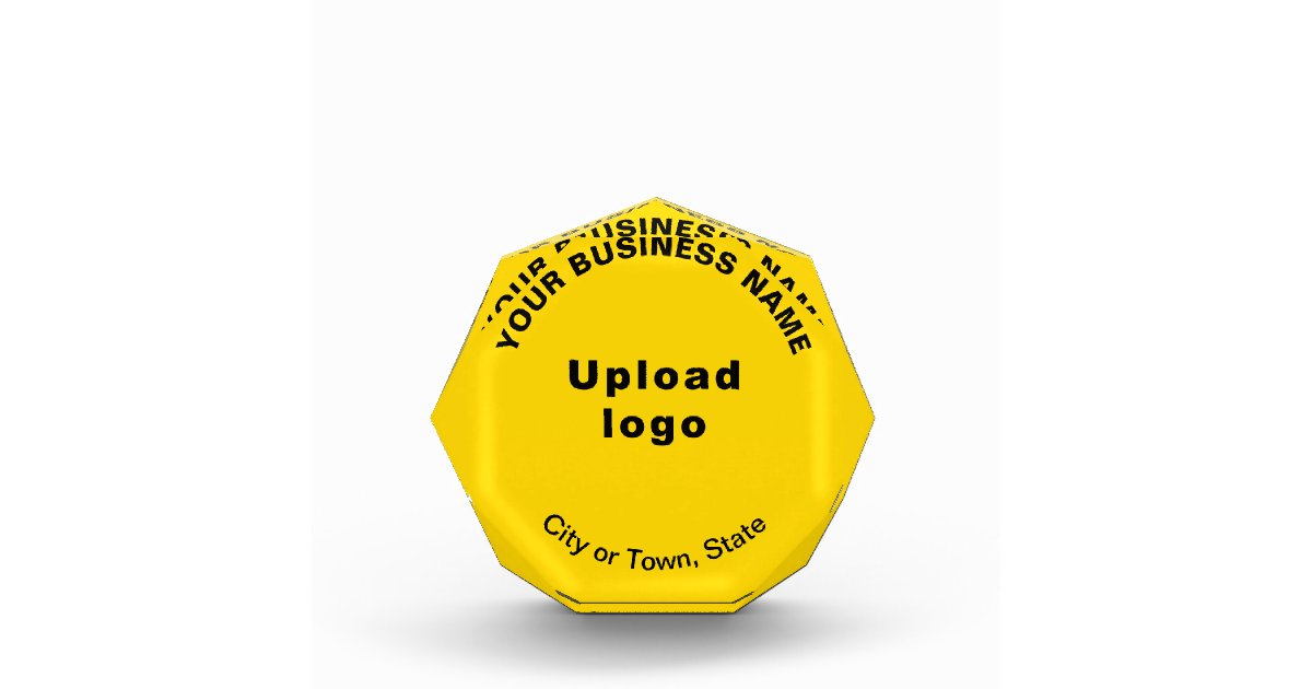 Business Yellow Octagon Shape Photo Block | Zazzle