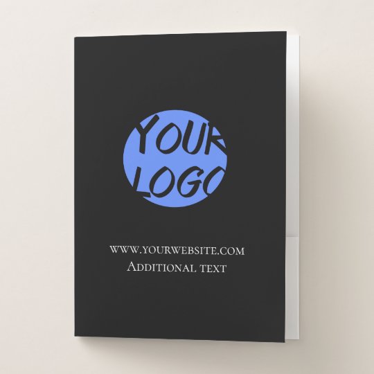 Business Your Logo Custom Text Pocket Folder | Zazzle.com