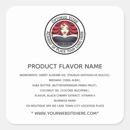 Business Your Logo Ingredients Square Sticker | Zazzle.com