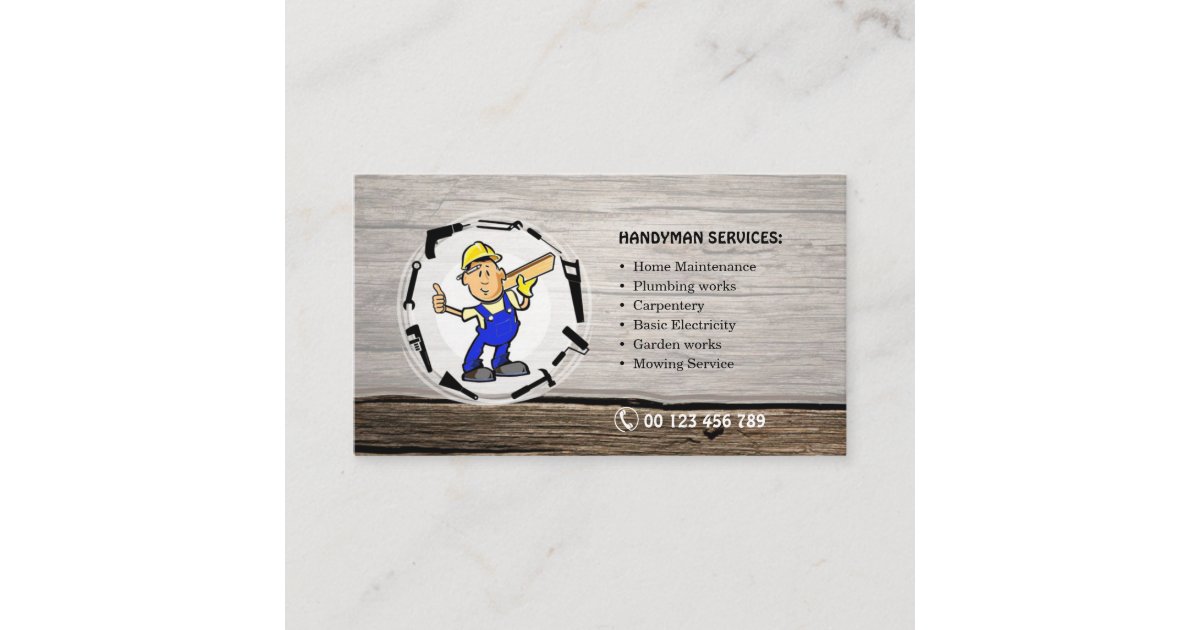 Businesscard for Handyman services Business Card | Zazzle
