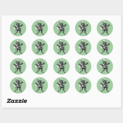 Busker Bones Classic Round Sticker | Zazzle