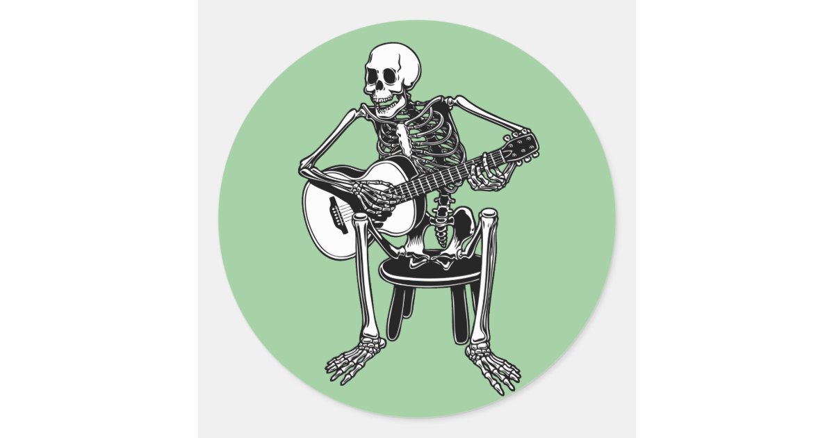 Busker Bones Classic Round Sticker | Zazzle