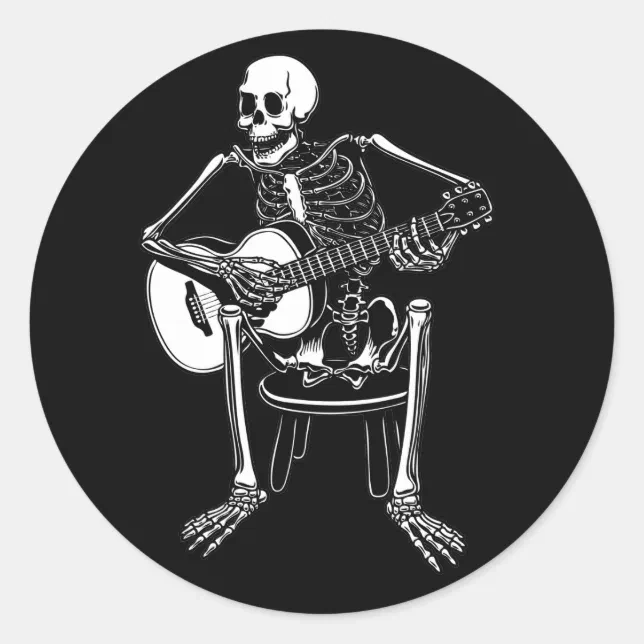 Busker Bones Classic Round Sticker | Zazzle