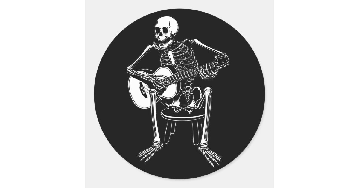 Busker Bones Classic Round Sticker | Zazzle