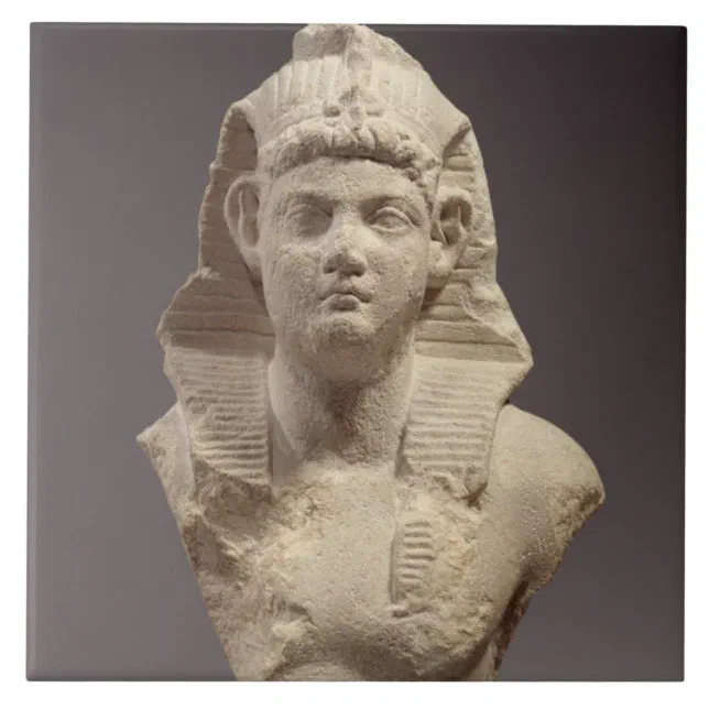 Bust of a Roman Emperor as a pharaoh (marble) Tile | Zazzle