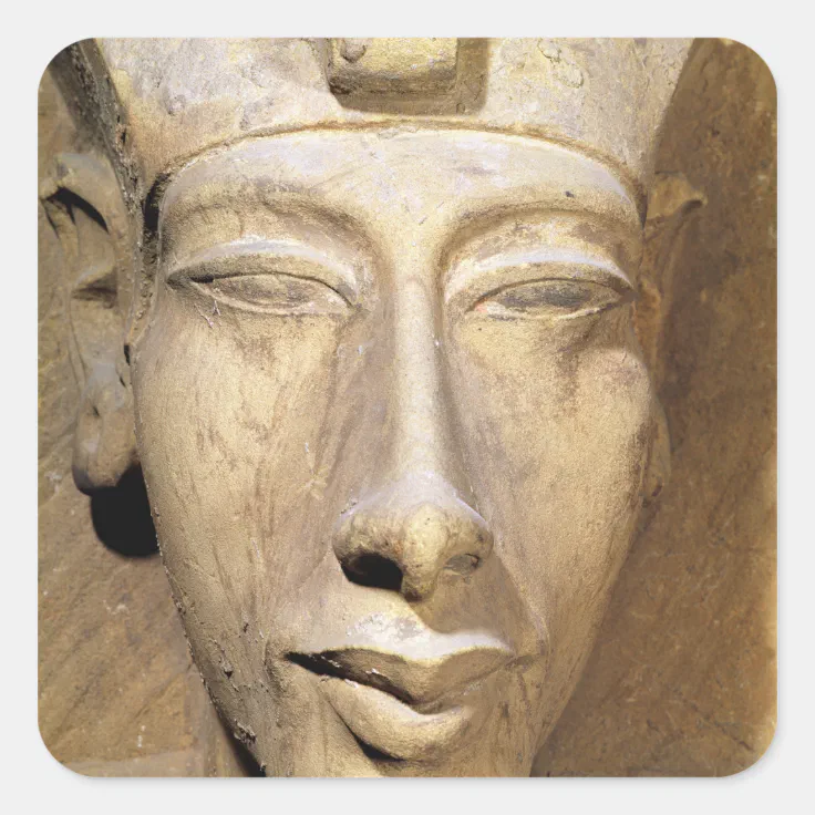 Bust of Amenophis IV from the Temple of Amun Square Sticker | Zazzle