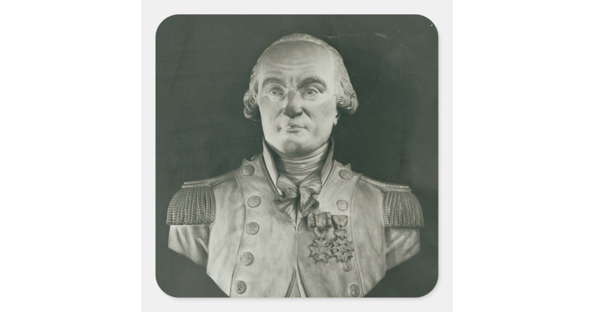 Bust of Charles de Coulomb Square Sticker | Zazzle