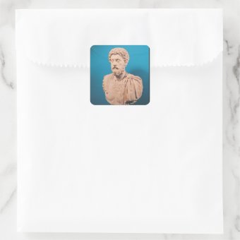 Bust of Marcus Aurelius Square Sticker | Zazzle