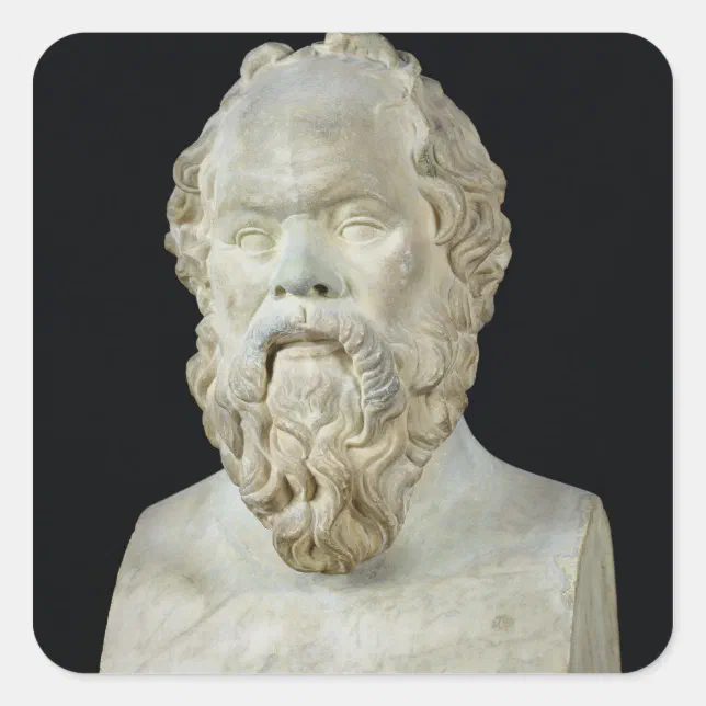 Bust of Socrates Square Sticker | Zazzle