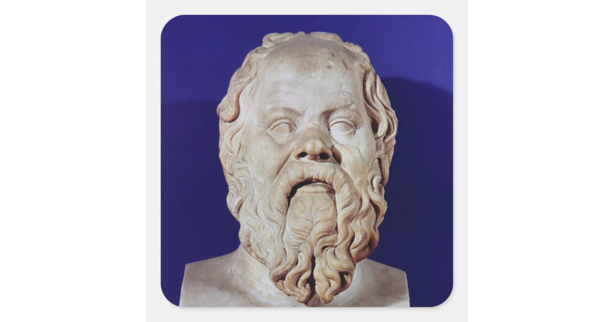 Bust of Socrates Square Sticker | Zazzle