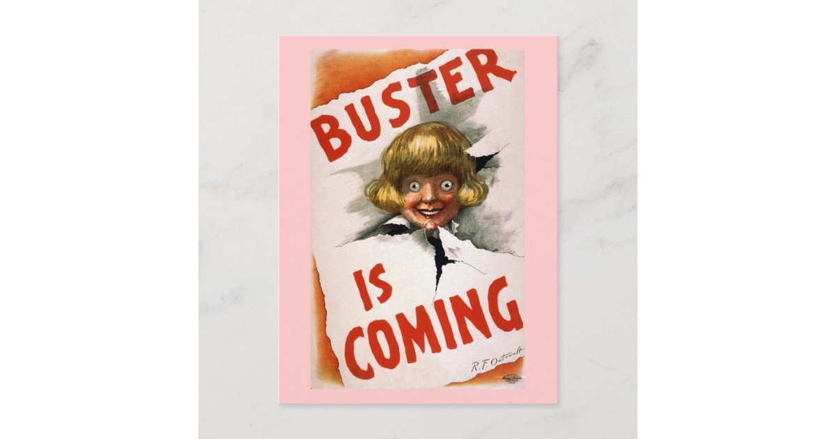 Buster is Coming Vintage Theater Poster Postcard | Zazzle