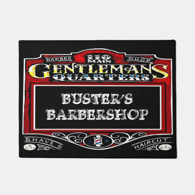 Busters Barbershop Personalize Doormat | Zazzle
