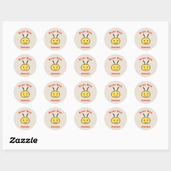 Busy Bee Award Classic Round Sticker | Zazzle