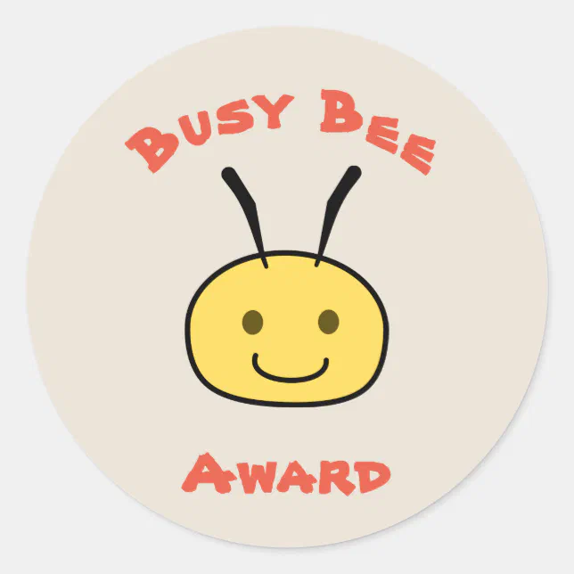 Busy Bee Award Classic Round Sticker | Zazzle