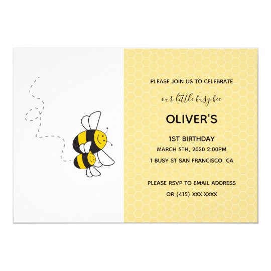 Busy bee bumblebee birthday party invitation | Zazzle.com