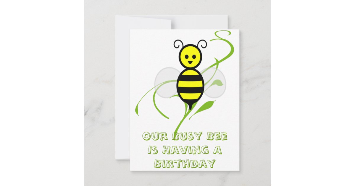 Busy Bee Honeybee Birthday Party Invitations | Zazzle