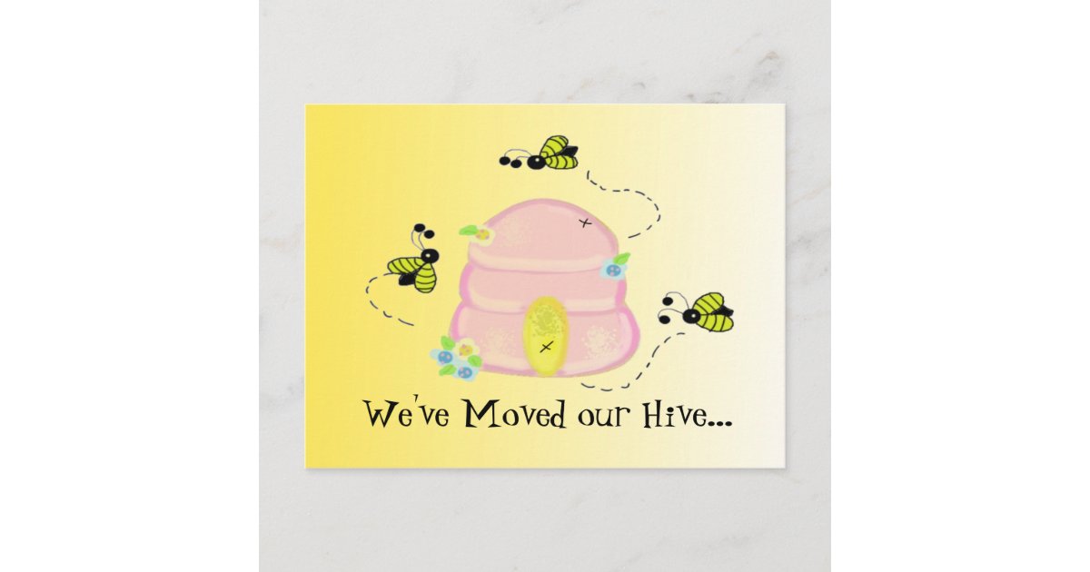 Busy Bees We've Moved Announcement Postcard | Zazzle