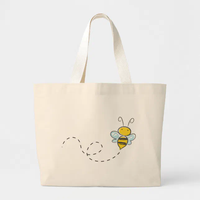 Busy Bumble Bee Large Tote Bag | Zazzle