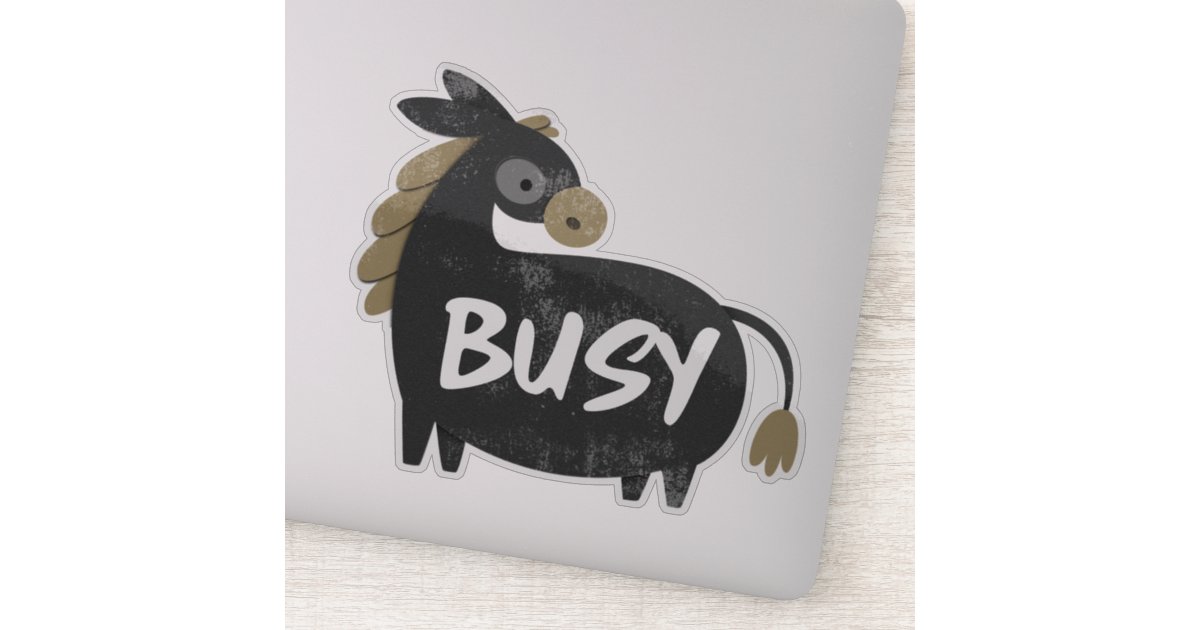 Busy donkey sticker | Zazzle
