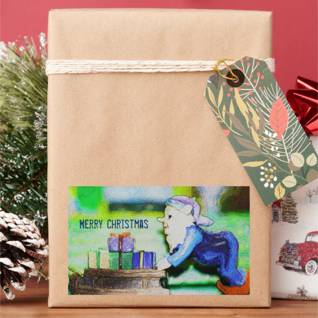 Busy Elf by Shirley Taylor Rectangular Sticker | Zazzle