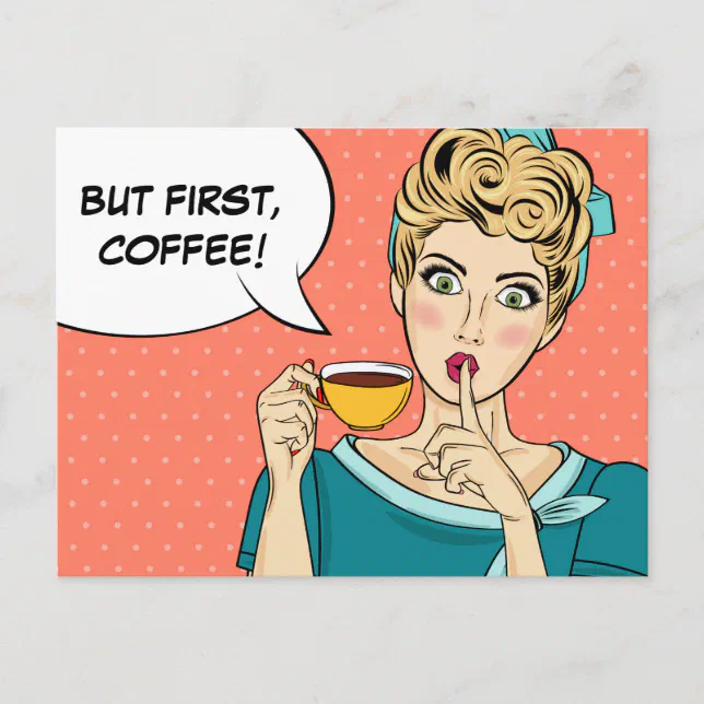 But First Coffee Postcard | Zazzle