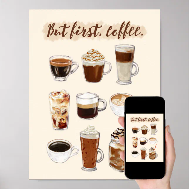 "But first, coffee" Poster | Zazzle