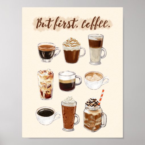 "But first, coffee" Poster | Zazzle