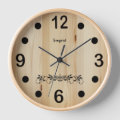 Butcher Block Wood - Personalized Clock | Zazzle
