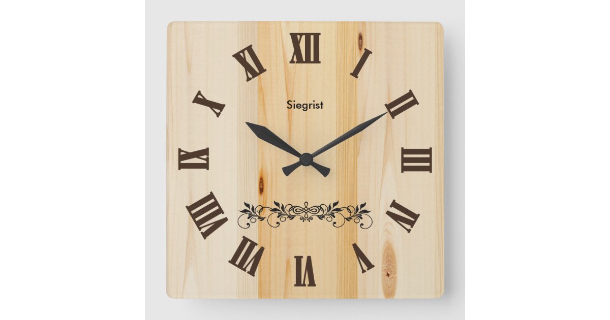 Butcher Block Wood Style Clock | Zazzle | Zazzle