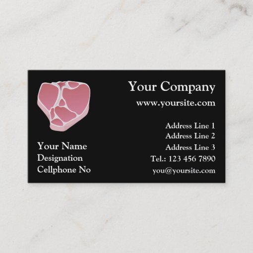 Butcher business cards with black background | Zazzle