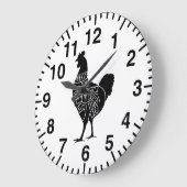 Butcher Chicken diagram meat cuts Large Clock | Zazzle