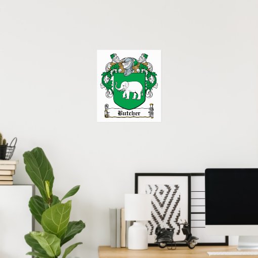 Butcher Family Crest Poster | Zazzle