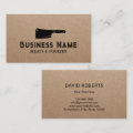 Butcher Meat Cleaver Meats & Poultry Market Kraft Business Card | Zazzle