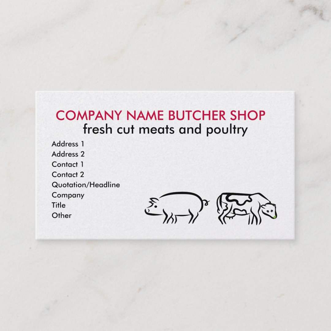 Butcher shop Business Cards | Zazzle