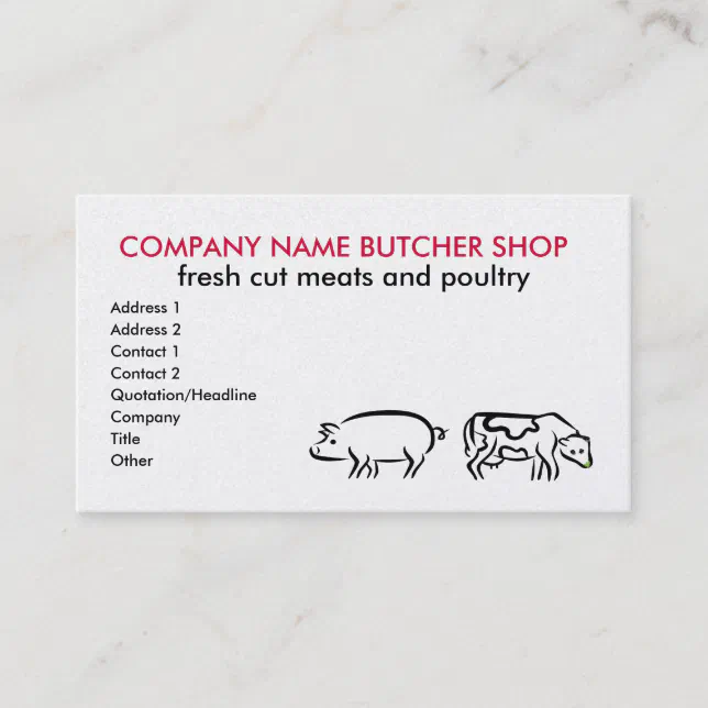 Butcher shop Business Cards | Zazzle