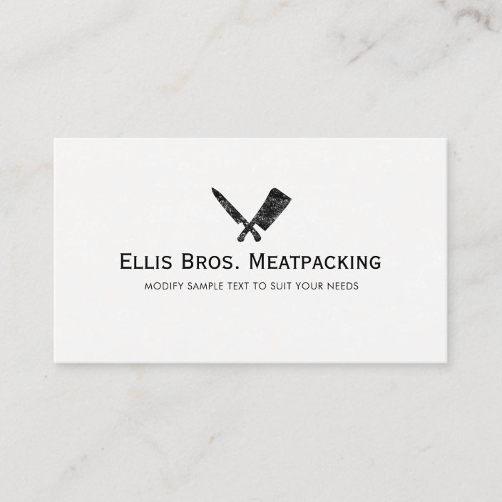 Butcher Shop Knife and Meat Cleaver Logo Business Card | Zazzle.com