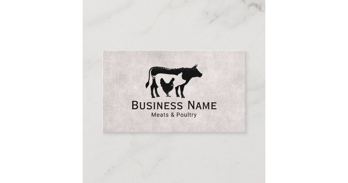 Butcher Shop Vintage Meats & Poultry Market Business Card | Zazzle