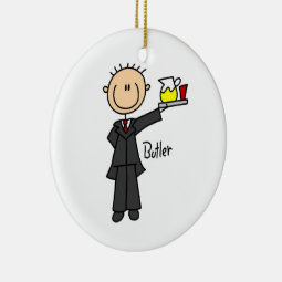 Butler Stick Figure Ceramic Ornament | Zazzle