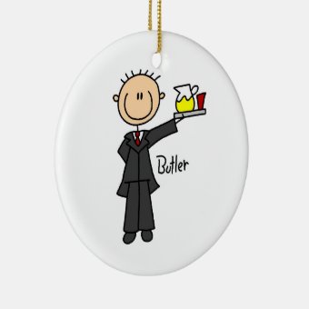 Butler Stick Figure Ceramic Ornament | Zazzle
