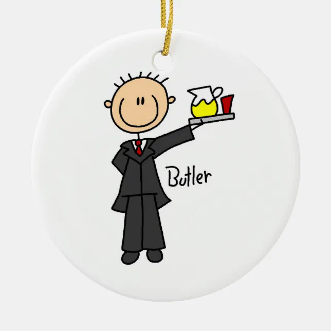 Butler Stick Figure Ceramic Ornament | Zazzle